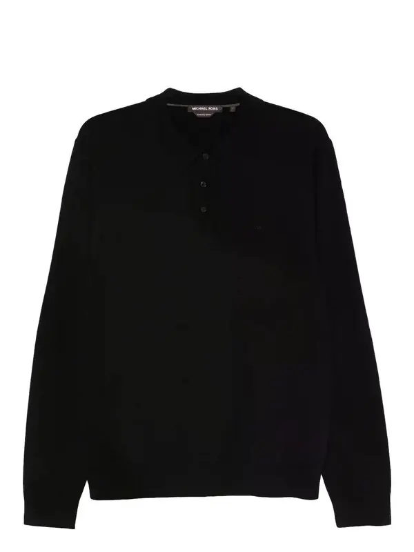 Michael Kors Merino-wool Polo Shirt - Black