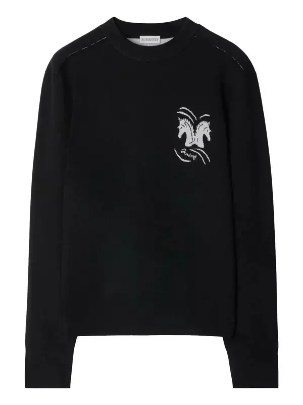 Burberry Mirrored Horse Knit Jumper - Black