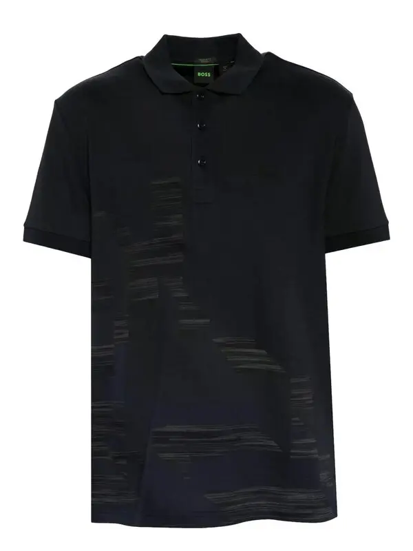 BOSS Graphic Print Polo Shirt - Grey