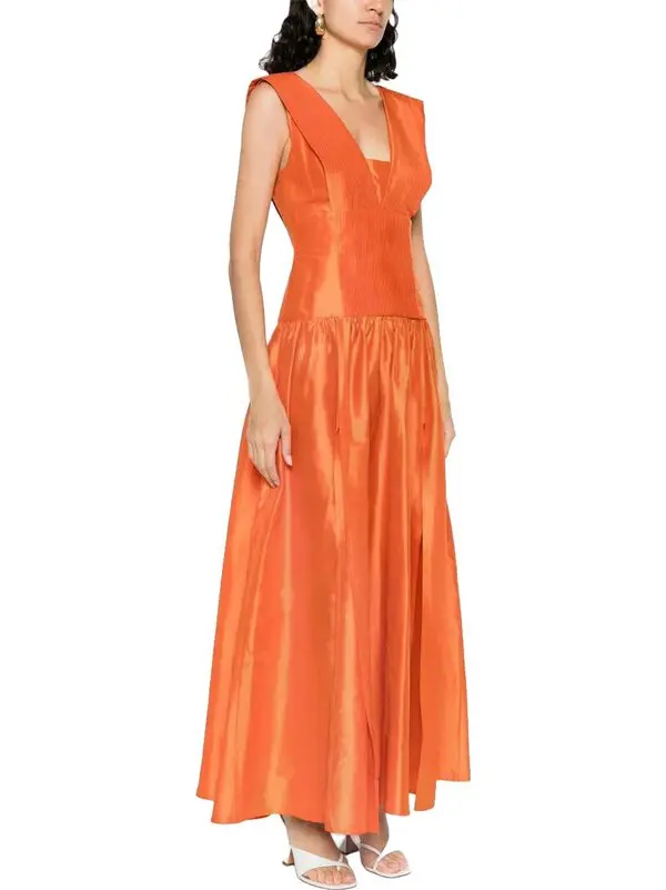 Luisa Spagnoli Sleeveless V-neck Maxi Dress - Orange