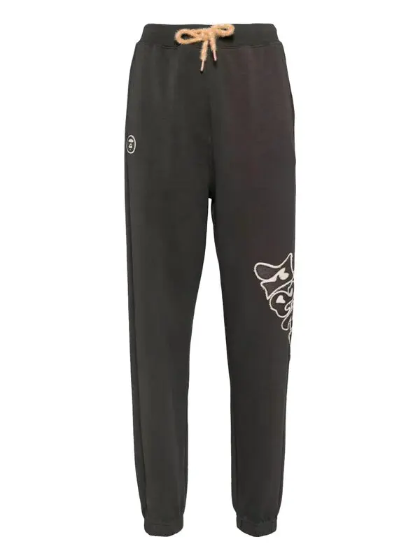 A BATHING APE Logo-appliqué Cotton-blend Sweatpants - Grey