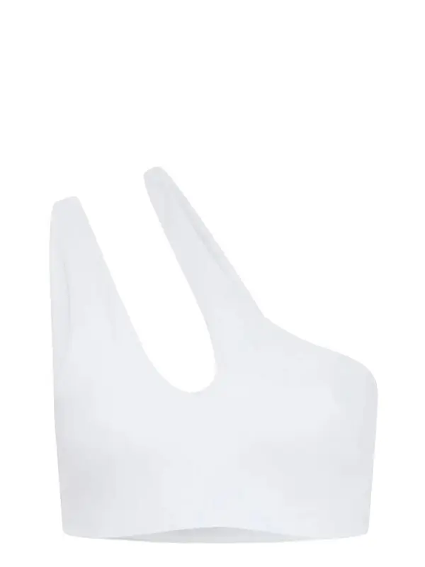 LET'S SWIM One-shoulder Bikini Top - White