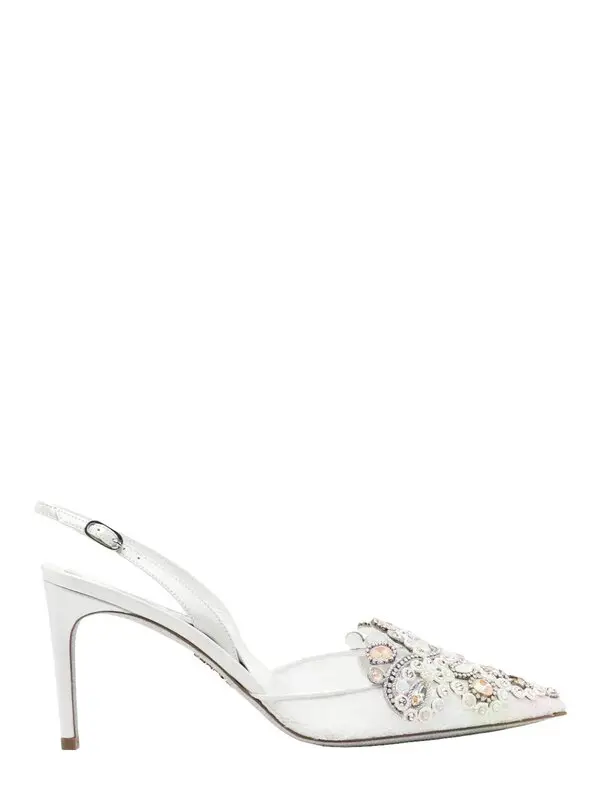 Rene Caovilla 90mm Veneziana Slingback Pumps - White