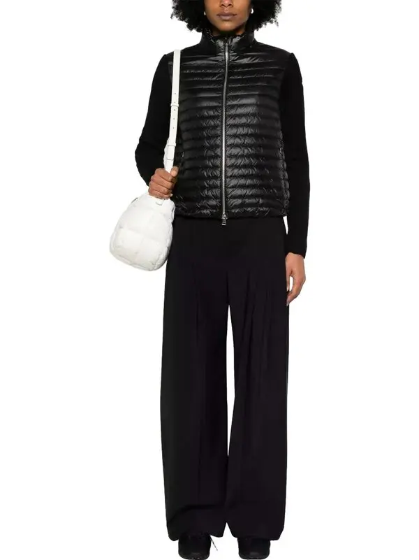 Moncler Knitted-sleeve Padded Jacket - Black