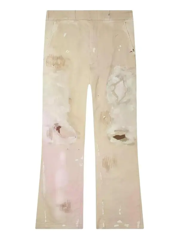 GALLERY DEPT. Beige Cotton Twill Distressed Trousers - Neutrals
