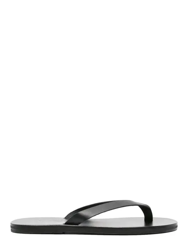 ANCIENT GREEK SANDALS Solon Flat Leather Sandals - Black