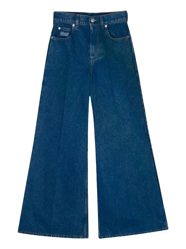 Marni Organic Cotton Wide-leg Jeans - Blue