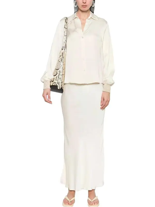 AKEP Satin Maxi Skirt - Neutrals