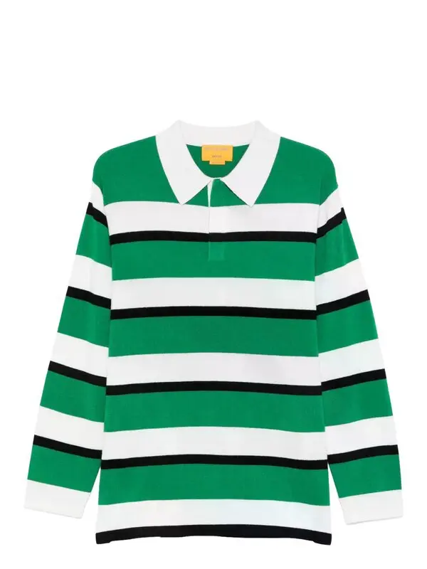 Guest In Residence Striped Rugby Polo Shirt - Green