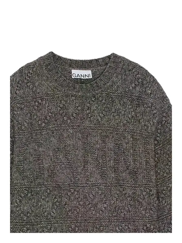 GANNI Textured Knit Jumper - Grey