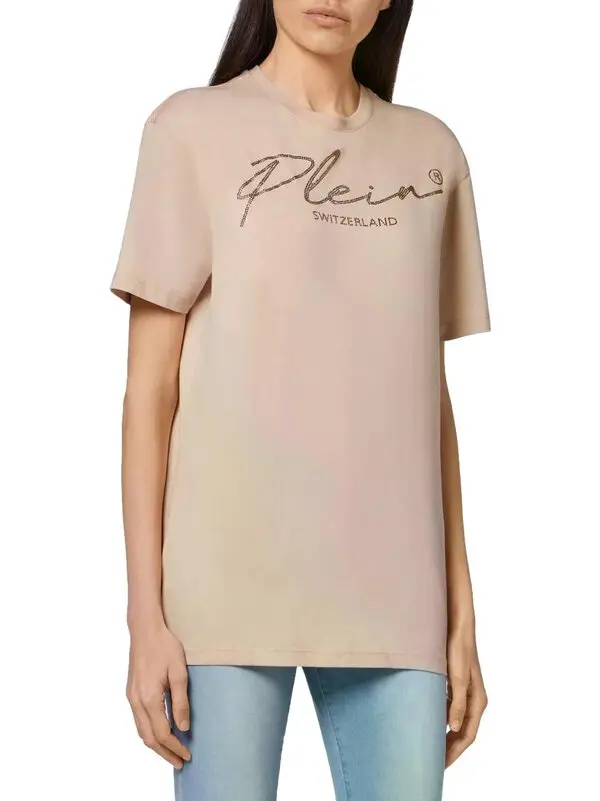Philipp Plein Signature Crystal-embellished T-shirt - Neutrals
