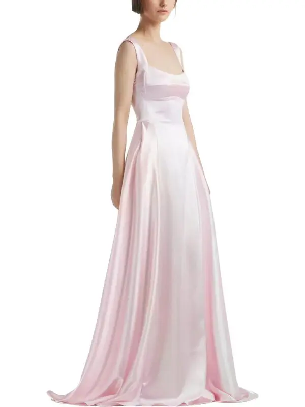 ATU BODY COUTURE V-back Satin Gown - Pink