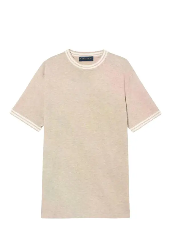 Brooks Brothers Organic Cotton-linen T-shirt - Neutrals