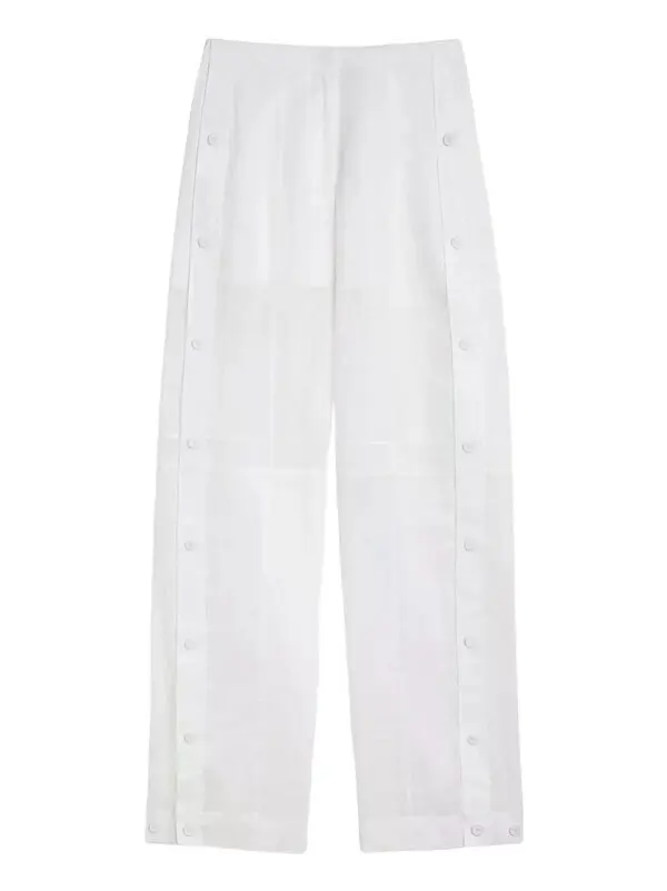 JIL SANDER Cotton Palazzo Trousers With Side Button Fastening - White
