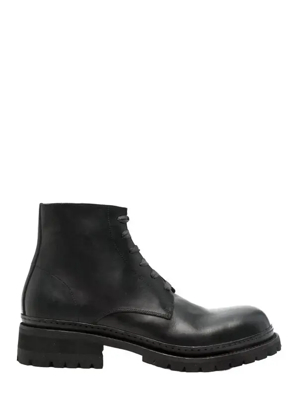A DICIANNOVEVENTITRE Leather Lace-up Boots - Black