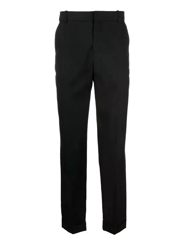 Balmain Tapered Wool Trousers - Black