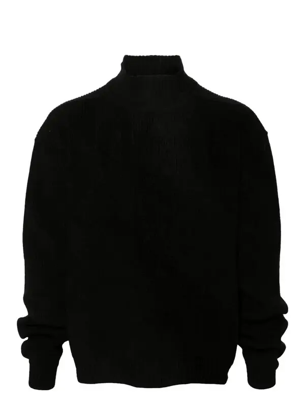 Rick Owens Virgin Wool Roll Neck Jumper - Black