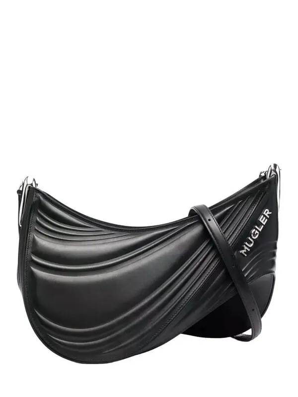 MUGLER Spiral Curve 01 Shoulder Bag - Black