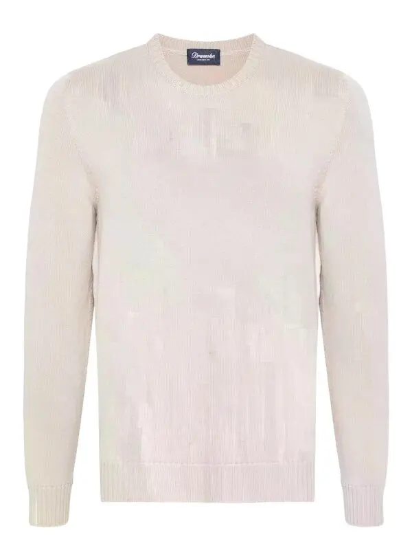 DRUMOHR Merino Wool Crew Neck Sweater - Neutrals