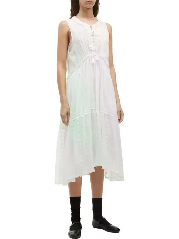 B+AB Embroidered Detail Midi Dress - White