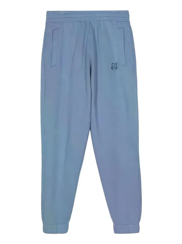 Maison Kitsuné Fox-appliqué Cotton Track Pants - Blue