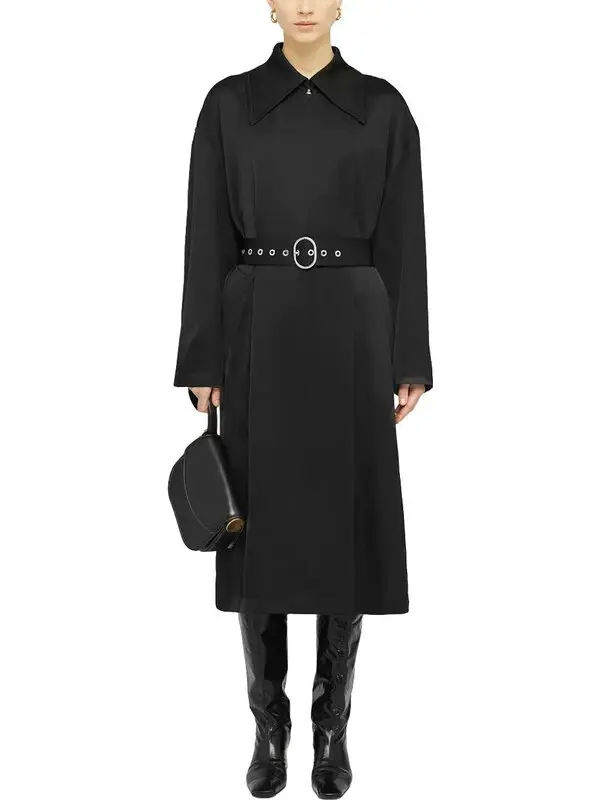 JIL SANDER Belted Trench Coat - Black