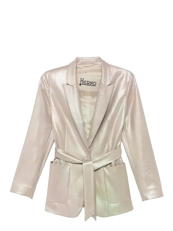 Herno Gold Lamé Blazer - Neutrals