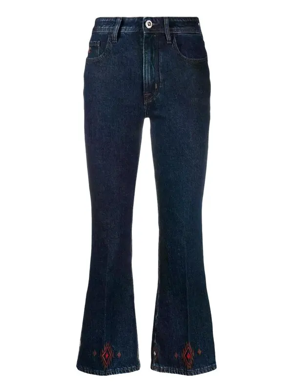 Jacob Cohen Victoria Embroidered Cropped Jeans - Blue