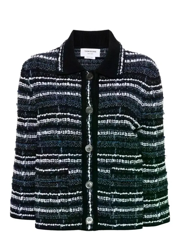 Thom Browne Bouclé Tweed Jacket - Blue