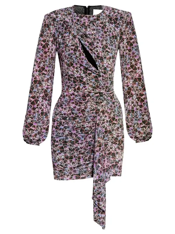 Isabel Marant Étoile Gathered Floral-print Jersey Dress - Purple