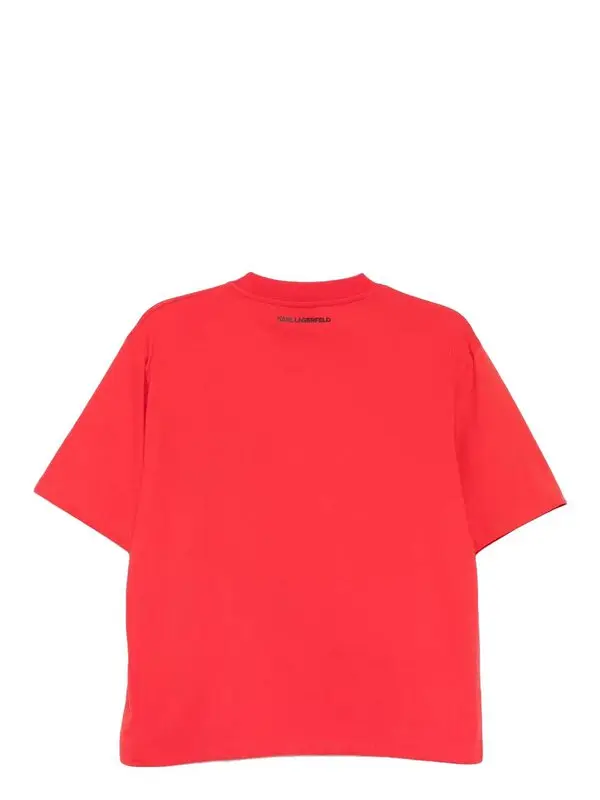 Karl Lagerfeld Signature Logo T-shirt - Red