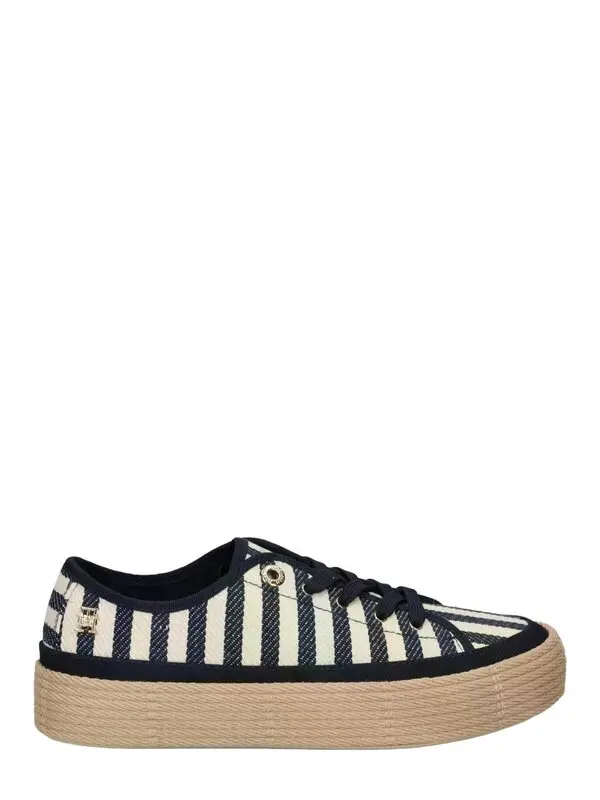 Tommy Hilfiger Striped Platform Lace-up Sneakers - Blue