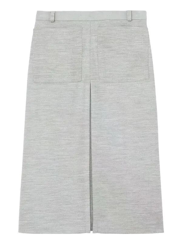 Burberry Box Pleat Wool-blend Skirt - Grey