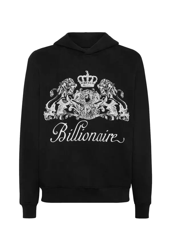 BILLIONAIRE Logo-print Cotton Hoodie - Black