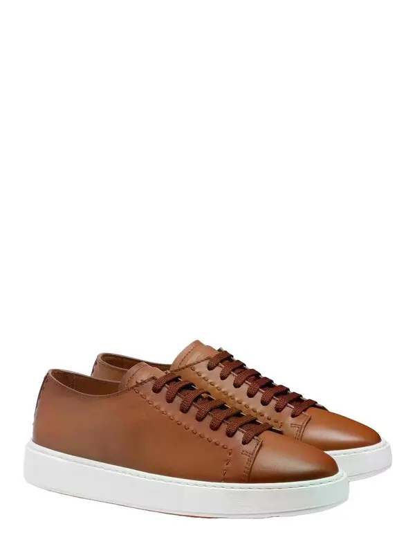 Santoni Leather Sneakers - Brown