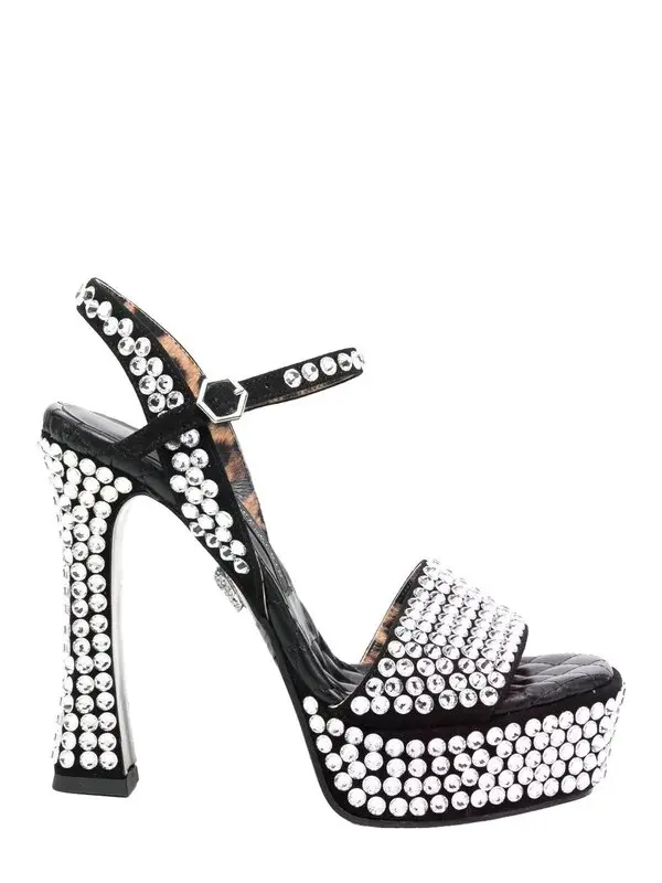 Philipp Plein Crystal Embellished Platform Sandals - Black