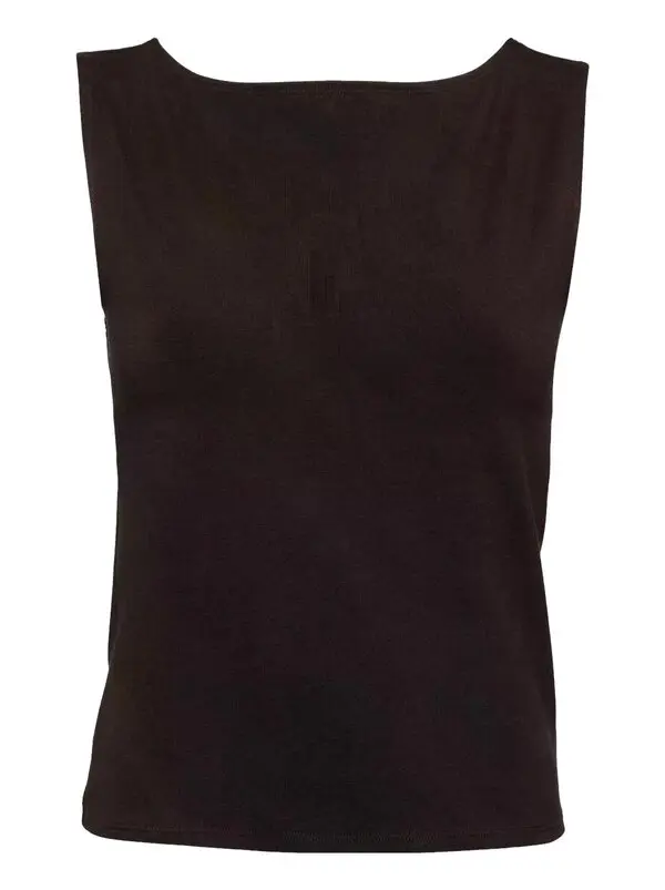 REFORMATION Dusk Sleeveless Boat Neck Top - Brown