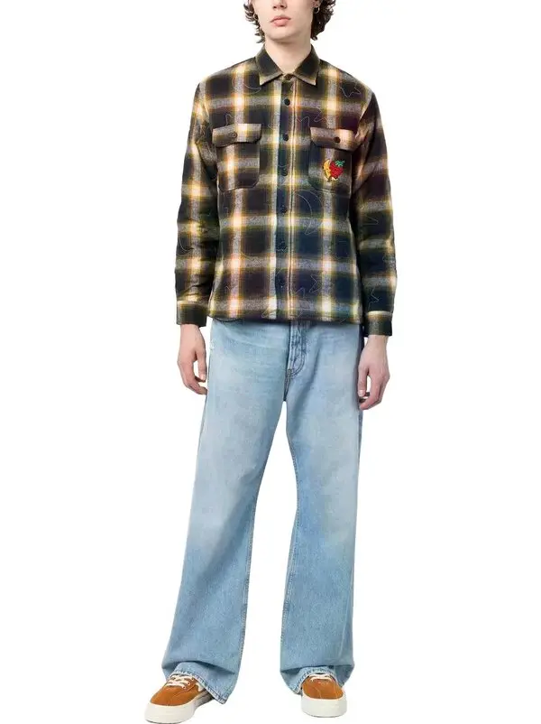 SKY HIGH FARM WORKWEAR Quilted Flannel Shirt - Black