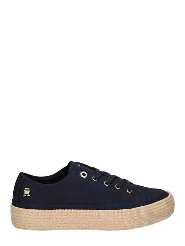 Tommy Hilfiger Canvas Platform Lace-up Sneakers - Blue
