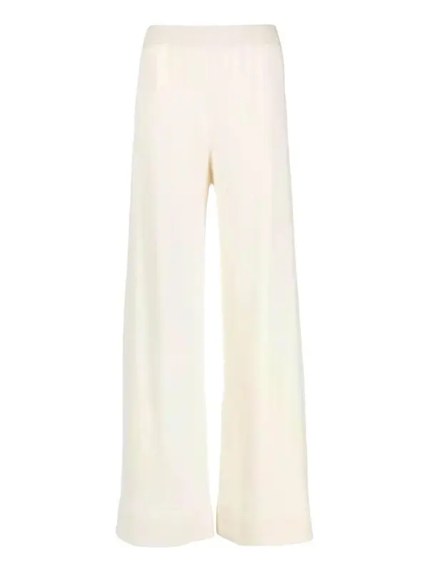 Fabiana Filippi Cream Cashmere Wide-leg Knitted Trousers - White