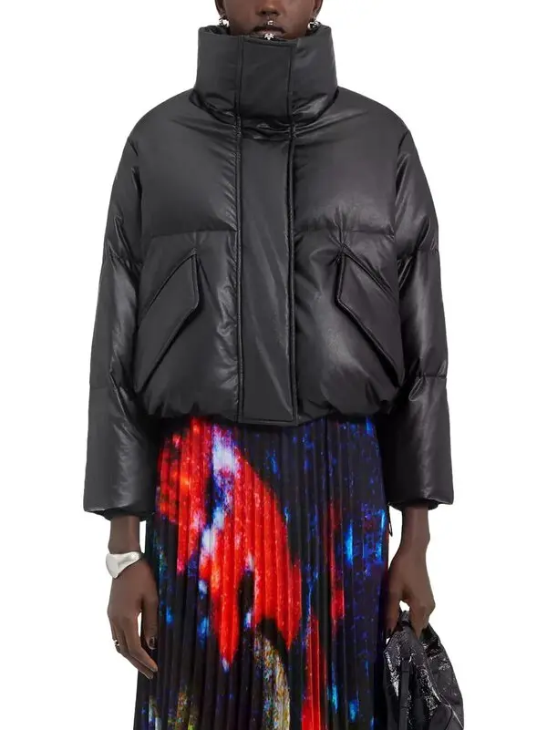 MAISON MARGIELA Padded Jacket With Signature Numbers Motif - Black