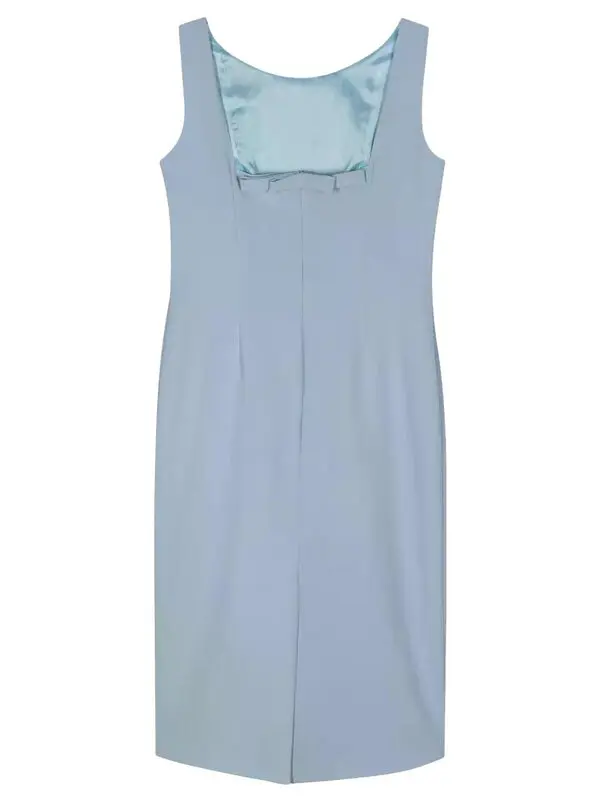 FELY CAMPO Powder Textured Midi Dress With Bow Detail - Blue