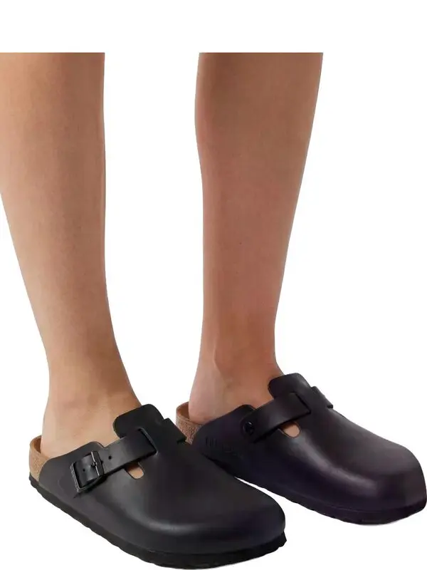 BIRKENSTOCK Boston Buckle-embellished Slippers - Black