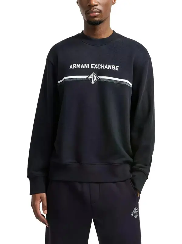 Armani Exchange Logo-print Crew-neck Sweatshirt - Blue