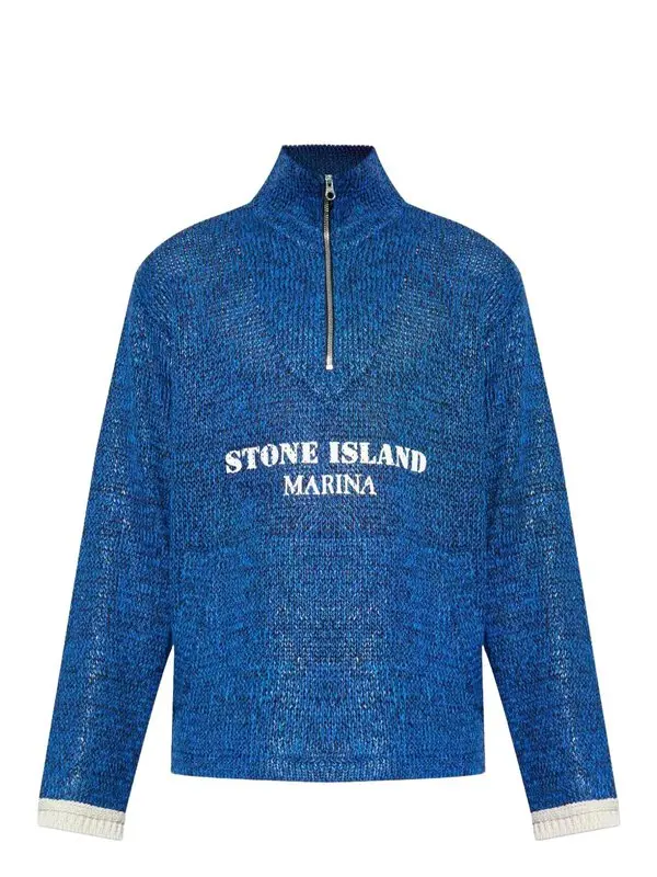 Stone Island Logo-embroidered Sweatshirt - Blue