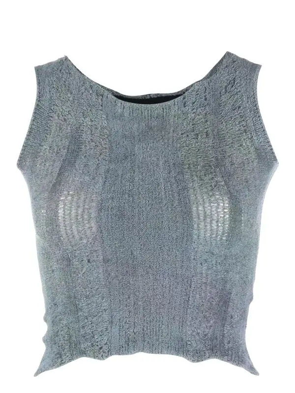 VITELLI Open Knit Sleeveless Top - Blue