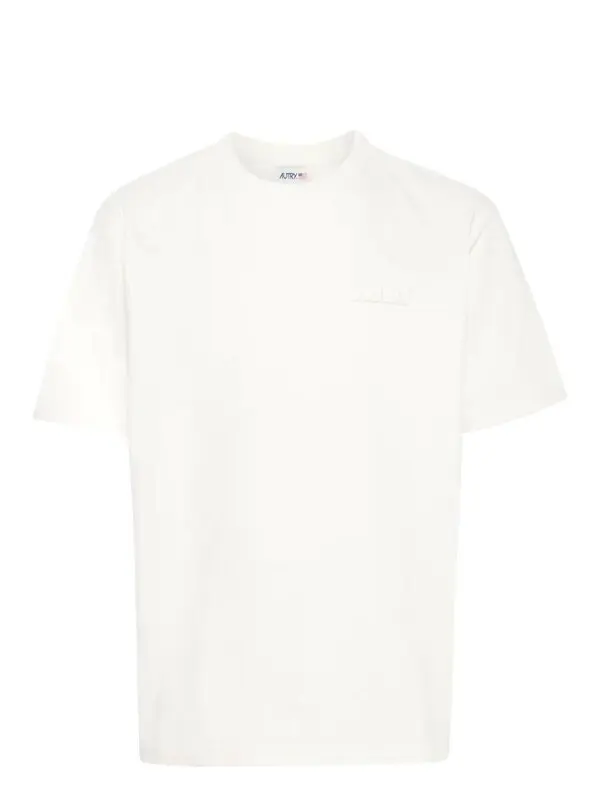 AUTRY Main Logo-patch Cotton T-shirt - White