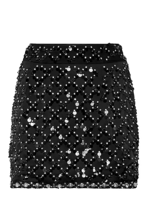 Philipp Plein Embellished Mini Skirt - Black