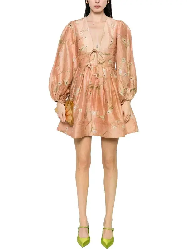 Zimmermann Illuminate Drawn Mini Dress - Neutrals