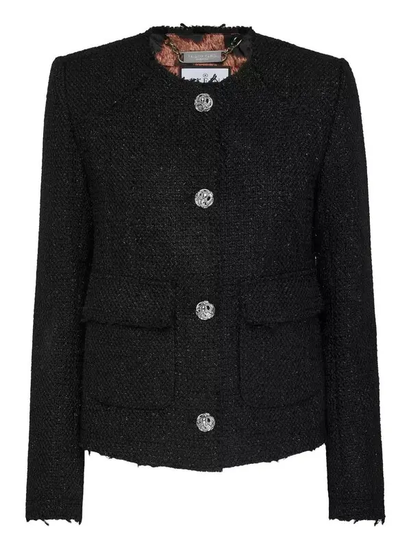 Philipp Plein Tweed Jacket - Black